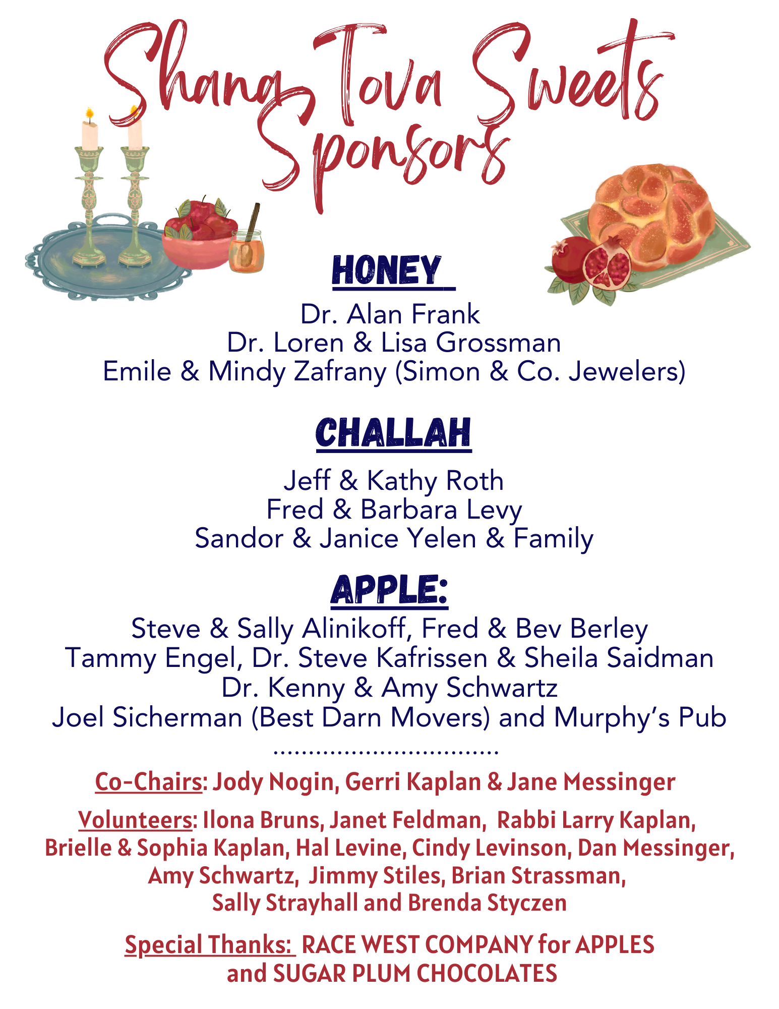 Shana Tova Sweets | Temple Israel - Jewish Community in Wilkes-Barre ...